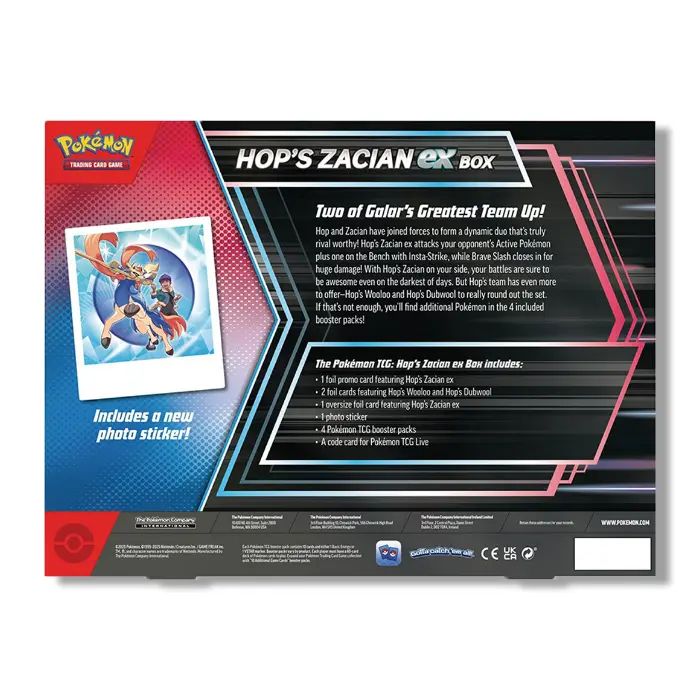 Pokemon TCG: Hop & Zacian ex Collection Box | Obsidia TCG