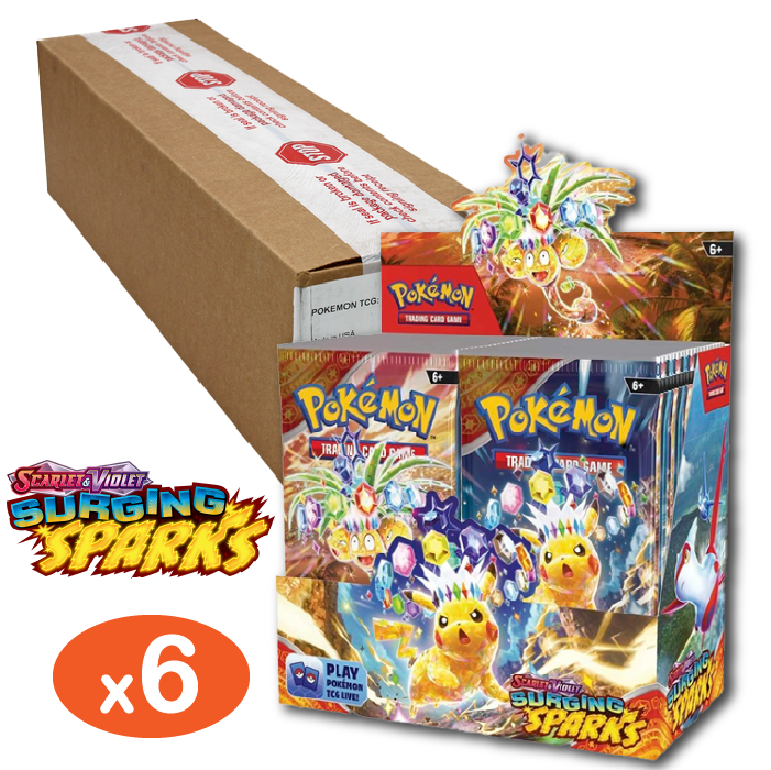 6 Factory-Sealed Surging Sparks Booster Boxes| Pokemon TCG – OBSIDIA TCG